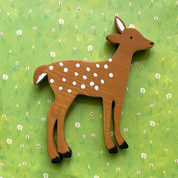 Handmade | Accents | Oh Deer Handmade Wood Fawn Decor | Poshmark